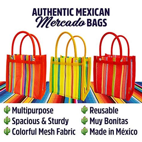 10 Mini Mercado Favor Bolsitas Mercado Mexicano Mesh Tote Bags