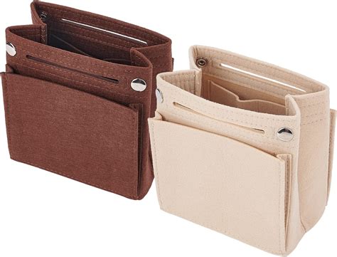 Amazon WADORN 2 Colors Purse Felt Insert Organizer 6 7x7 1x1 5