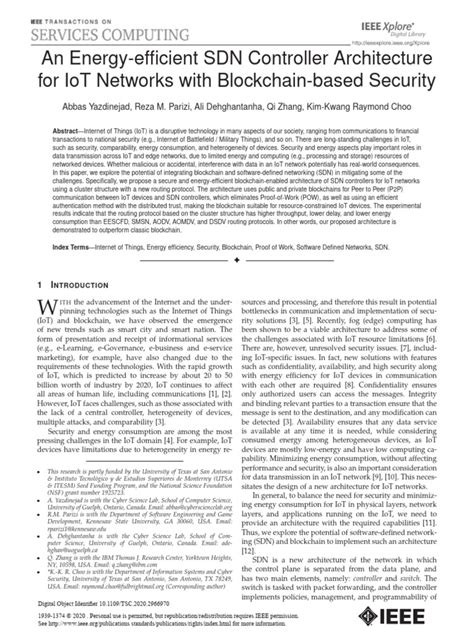 an energy efficient sdn controller architecture for iot networks with