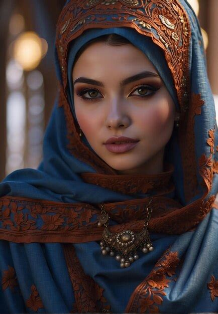 Portrait Of A Beautiful Muslim Girl In National Costume With Jewelry