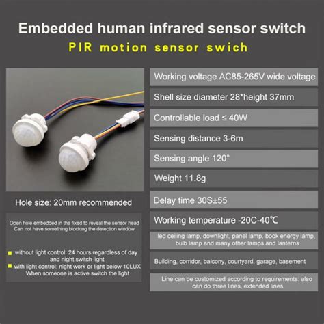 시간 지연 조정 가능 110v 220v 고감도 자동 켜기 끄기 Pir 적외선 모션 센서 스위치 모드 감지기 조명 스위치 가족