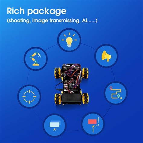 Esp32 Cartoon Robot Kit Mecanum Wheel Obstacle Avoidance