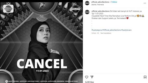 Lesti Kejora Dipastikan Batal Tampil Di HUT Indosiar Para Penggemar Ungkapkan Kekecewaan