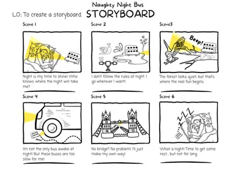 Naughty Bus Blank Storyboard Template And Example Teaching Resources