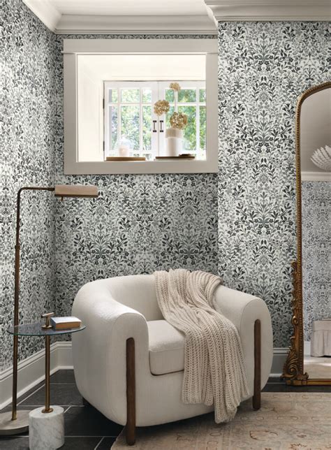 Mf4724 Magnolia Home Book 4 Garden Terrace Wallpaper White And Black