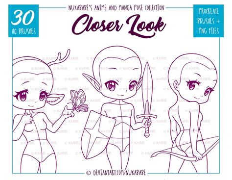 Chibi Procreate Brush Set Body Stamps For Procreate Drawing Etsy