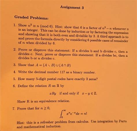 solved problems 1 show n³ n mod 6 hint show that 6