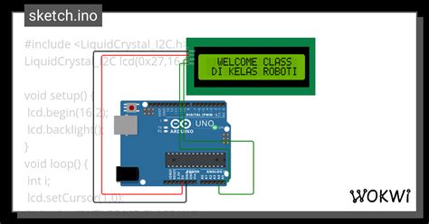RUNNING TEXT LCD 01 Wokwi ESP32 STM32 Arduino Simulator