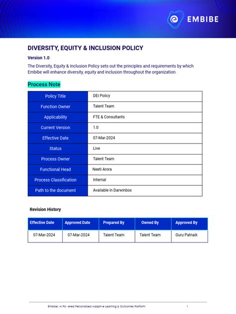 Dei Policy 1 0 Pdf