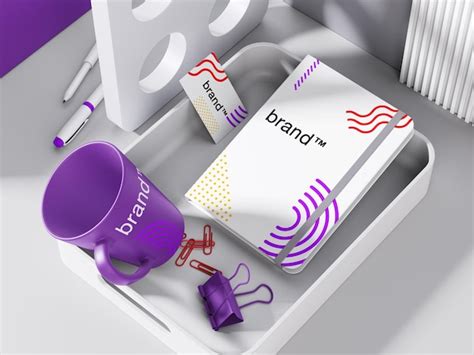 다채로운 브랜드 서류 모형 프리미엄 Psd 파일