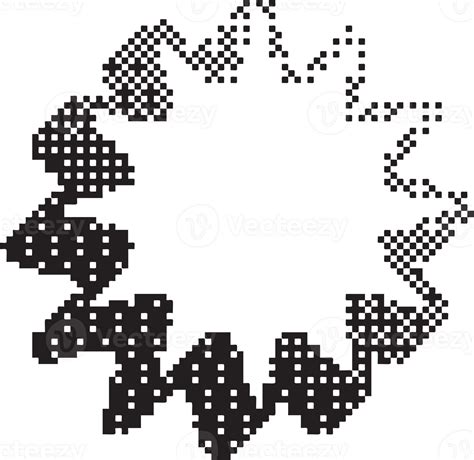 Bitmap Pattern Star Shape Flower Halftone Gradient Element Y2k Graphic Abstract Icon Dither