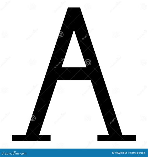 Alpha Greek Symbol Capital Letter Uppercase Font Icon Black Color Vector Illustration Flat Style