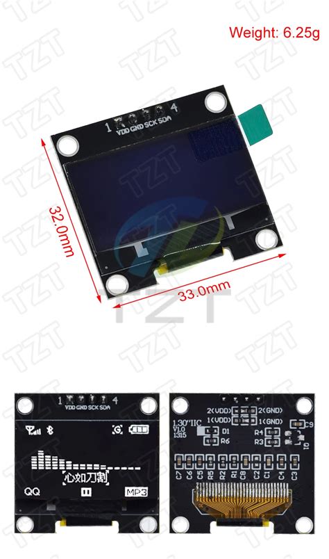 1 3 Inch Oled IIC Serial White OLED Display Module 128X64 I2C SSD1306 12864 LCD Screen Board VDD