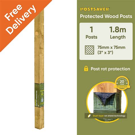 Treated Fence Post 3x3 75x75mm 6ft 18m • Price