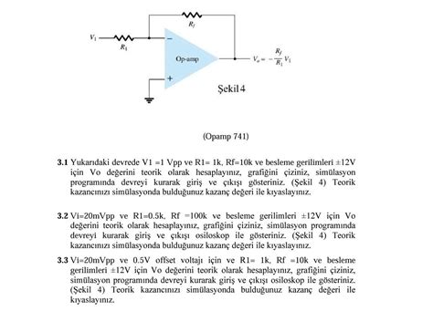 Solved Opamp 741 3 1 Yukarıdaki devrede V1 1Vpp ve Chegg