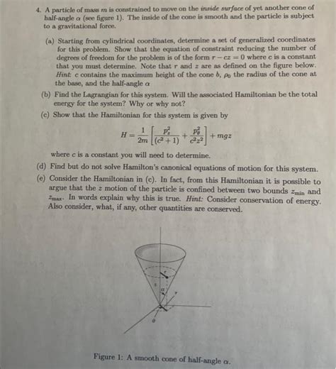 Solved A Particle Of Mass M Is Constrained To Move On The Chegg