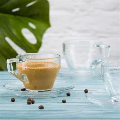 Pasabahce Shiny Glass Cup And Saucer 200 Ml 6 Pcs Set Clear At Rs 1890