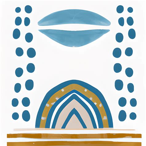 Boho Style Lines And Blue Color Palette · Creative Fabrica