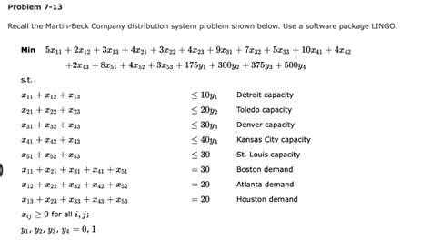 Solved Problem 7 13 Recall The Martin Beck Company
