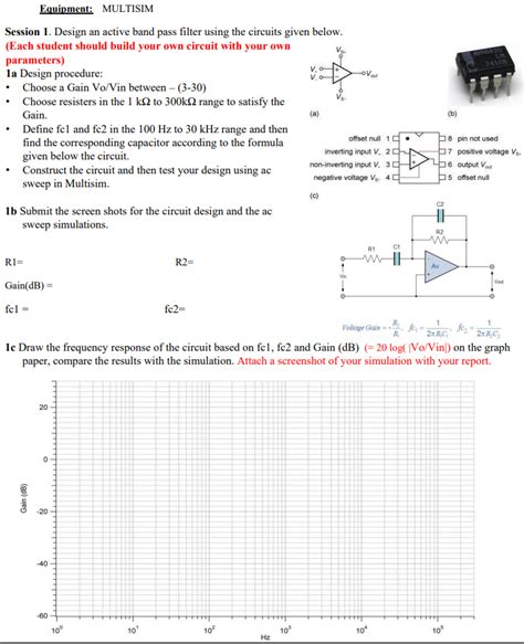 solved session 1 design an active band pass filter using