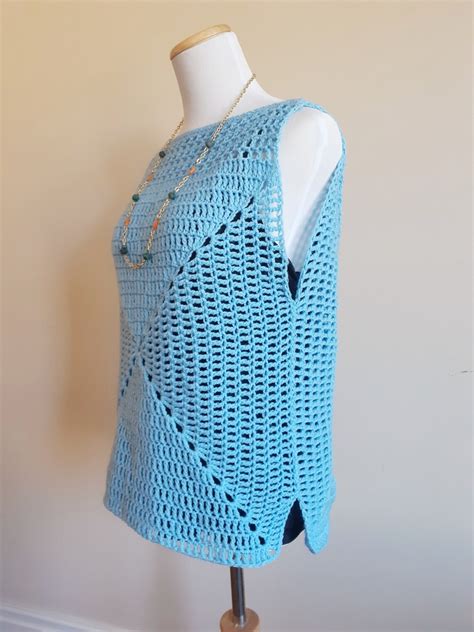 Easy Granny Square Tank Top Crochet Pattern Etsy