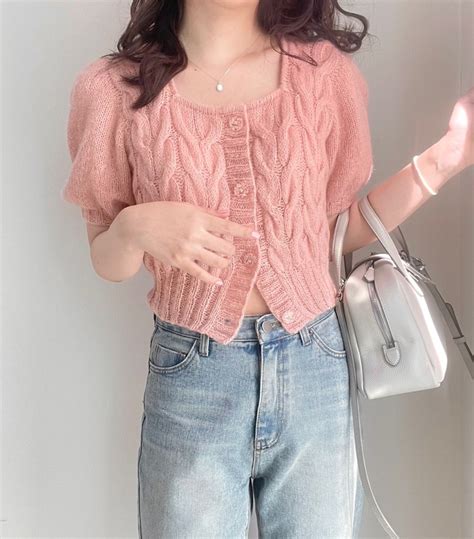 하트 퍼프 가디건 Bosongknit