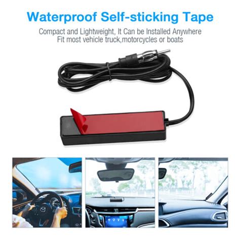 New Universal Car Hidden Amplified Antenna Kit 12v Electronic Stereo FM