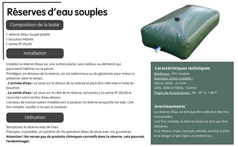 Jardibric Réserve d eau Souple Flexible Récupérateur d eau de Pluie
