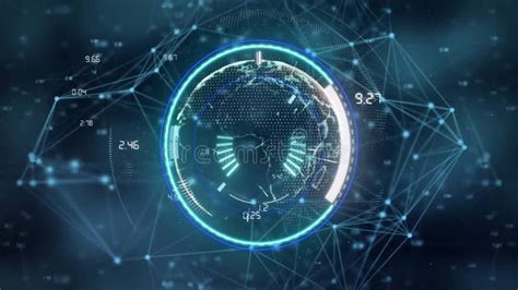 Digital Globe With Data Points And Network Connections Animation Stock