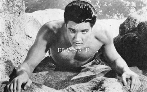 Elvis Presley Sexy Rare Photo Shirtless Cliff Climbing Diving