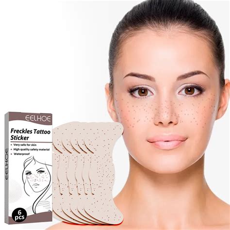 6pcs Fake Freckles Tattoo Stickers Freckles Temporary Tattoos Makeup