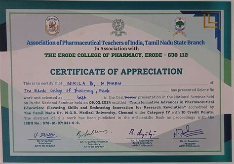 Nikila B On Linkedin Happy To Receive The Best Oral Presentation Award