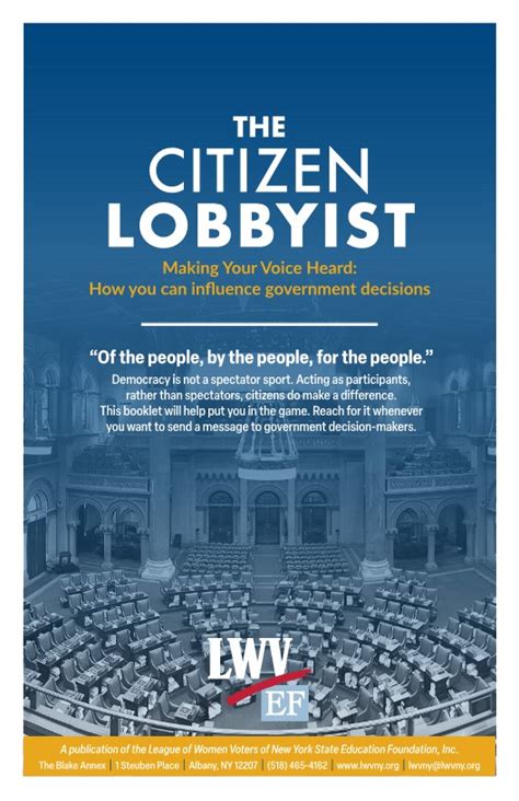 Updated And Redesigned Citizen Lobbyist League Of Women Voters New York