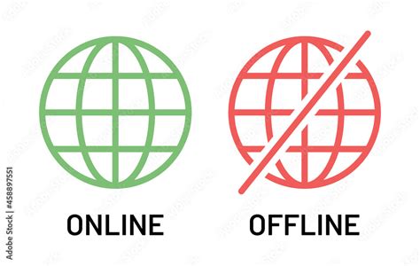 Online And Offline Icon Globe Icon Symbol Of Internet Connection