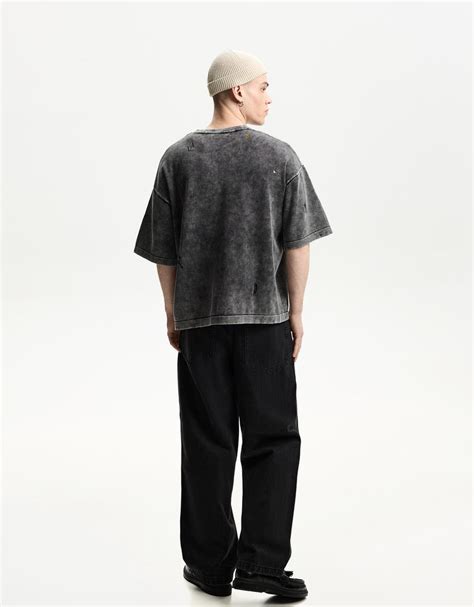 Ripped Short Sleeve T Shirt Men Bershka