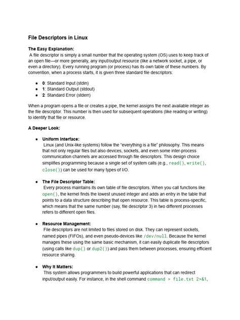 File Descriptors In Linux Pdf