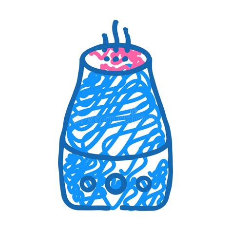 Essential Oil Diffuser Bedroom Interior Icon Doodle Illustration Stock