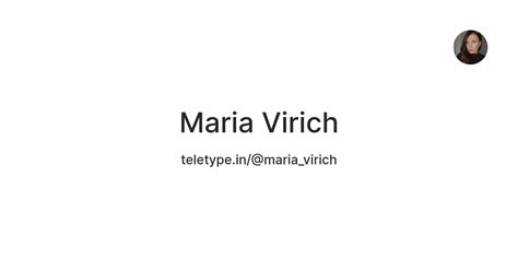 Maria Virich — Teletype