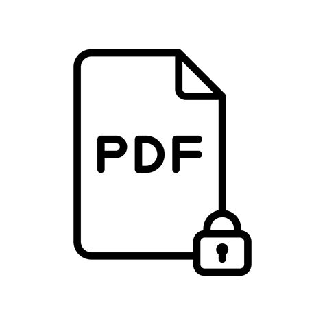Password Protected Pdf File Encrypted Locked Document Icon In Line