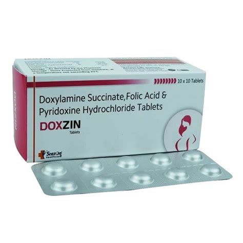 Doxylamine Succinate Pyridoxine Folic Acid Ip Tablet Manufacturer And Supplier In India