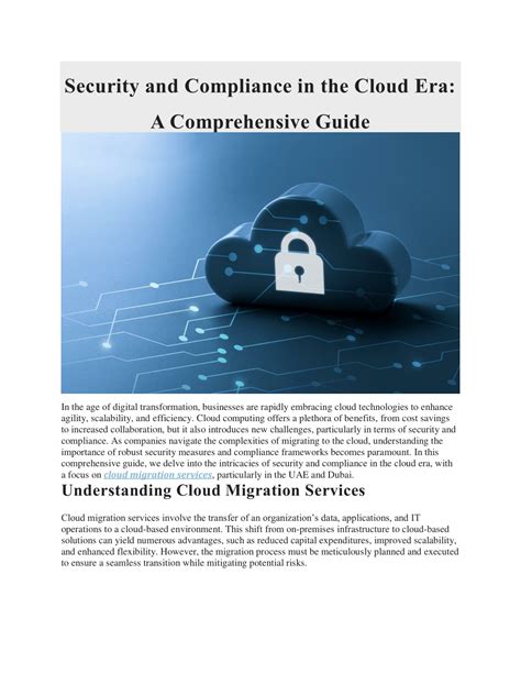 Ppt Security And Compliance In The Cloud Era A Comprehensive Guide