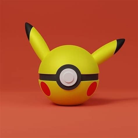 Pokemon Pikachu Pokeball Free 3d Model 3d Printable Cgtrader