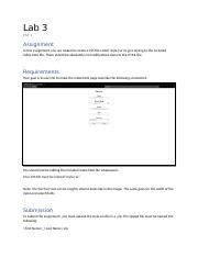 Lab 3 Docx Lab 3 CSS 1 Assignment In This Assignment You Are Tasked