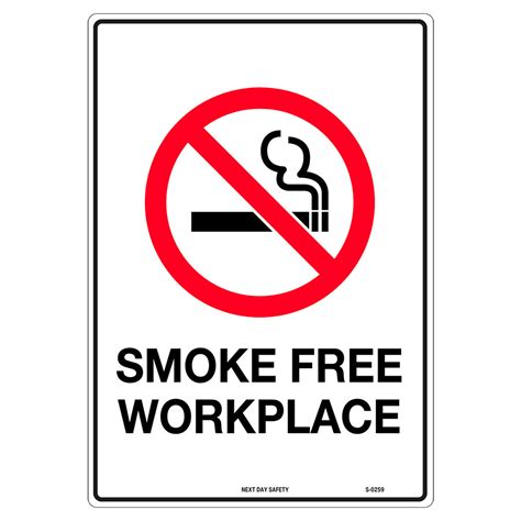 Smoke Free Workplace Prohibition Sign Next Day Safety