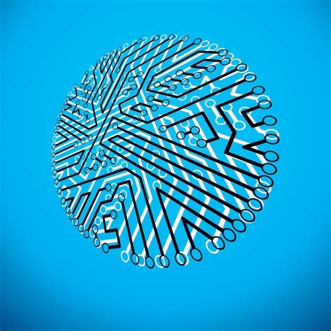Premium Vector Futuristic Cybernetic Round Scheme Vector Motherboard