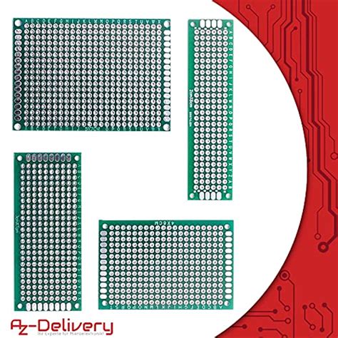 Azdelivery Set Of 16 Pcb Prototyping Board Perforated Cards Compatible With Arduino Including E