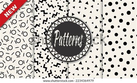 Memphys Style Background Pattern Set Stock Vector Royalty Free