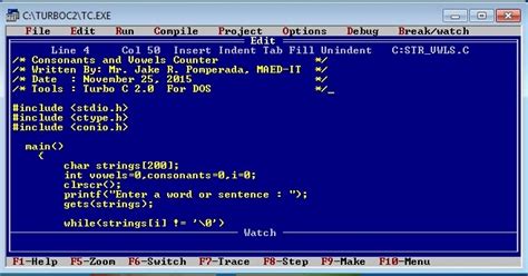 Free Programming Source Codes And Computer Programming Tutorials Consonants And Vowels Counter In C