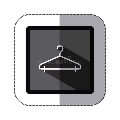 Sticker Monochrome Square With Hook Closet Shirt Stock Illustration
