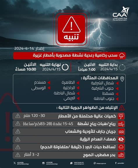 عاجل الأرصاد العُمانية تحذر من غزارة الأمطار المتوقعة ليوم غد قبس